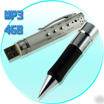 MP3 music player pen fm tuner + voice recorder - 4GB